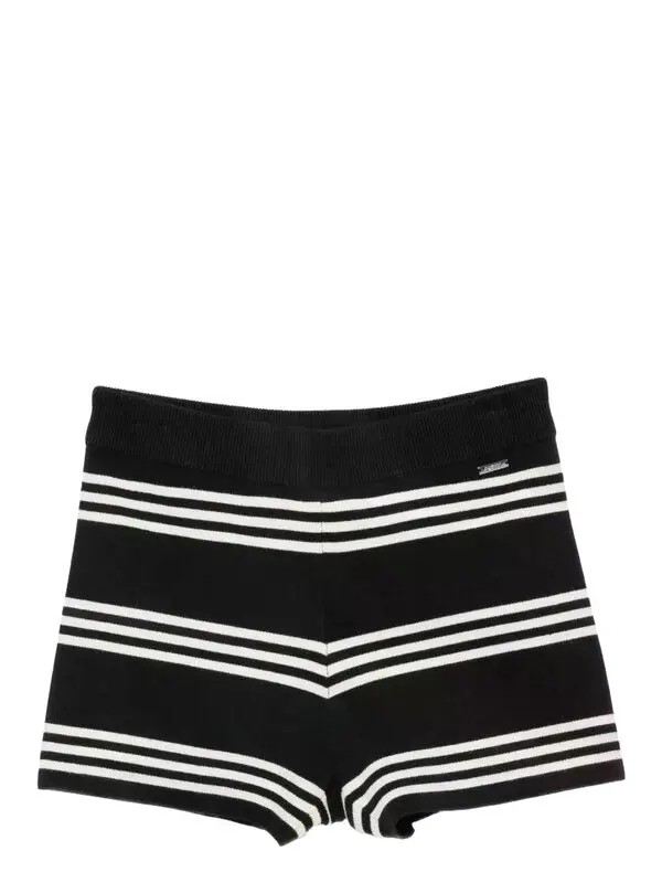 Dkny Striped Elasticated Waistband Shorts - Black