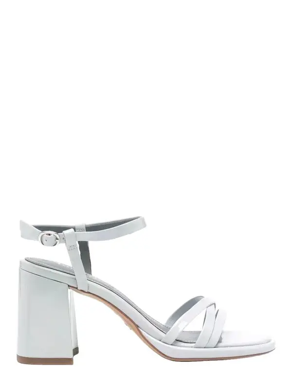 TAMARIS Patent Finish Strappy Block Heel Sandals - Blue