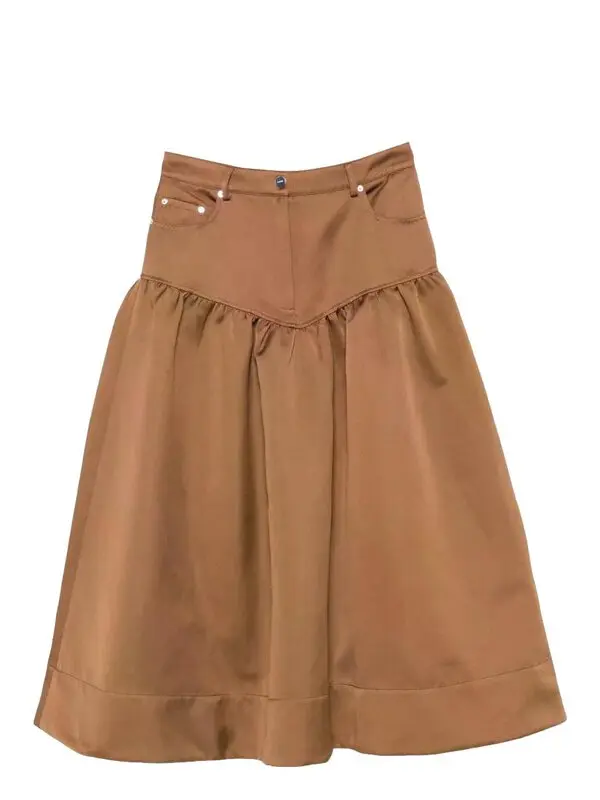 GANNI Gathered Yoke Skirt - Neutrals