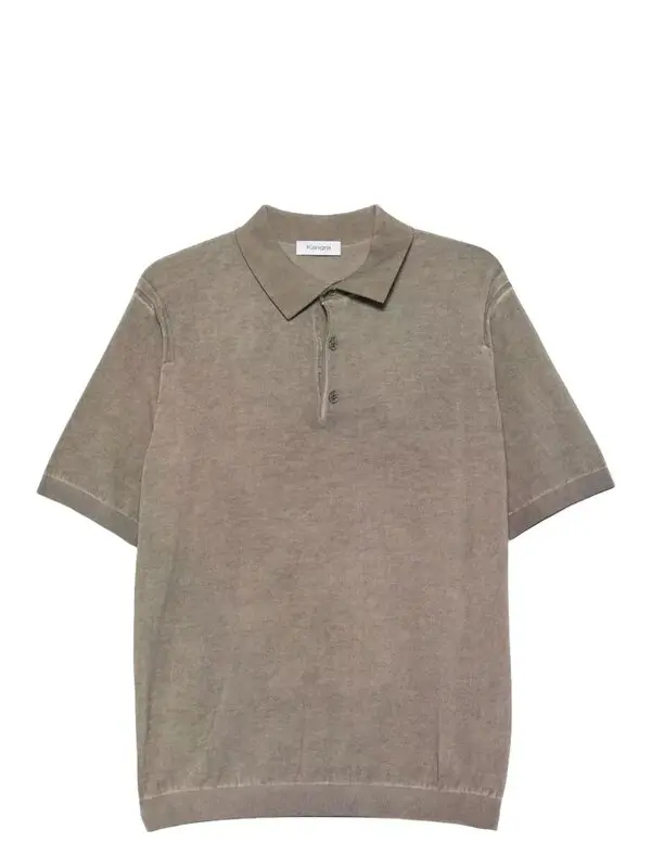 KANGRA Faded-effect Polo Shirt - Brown
