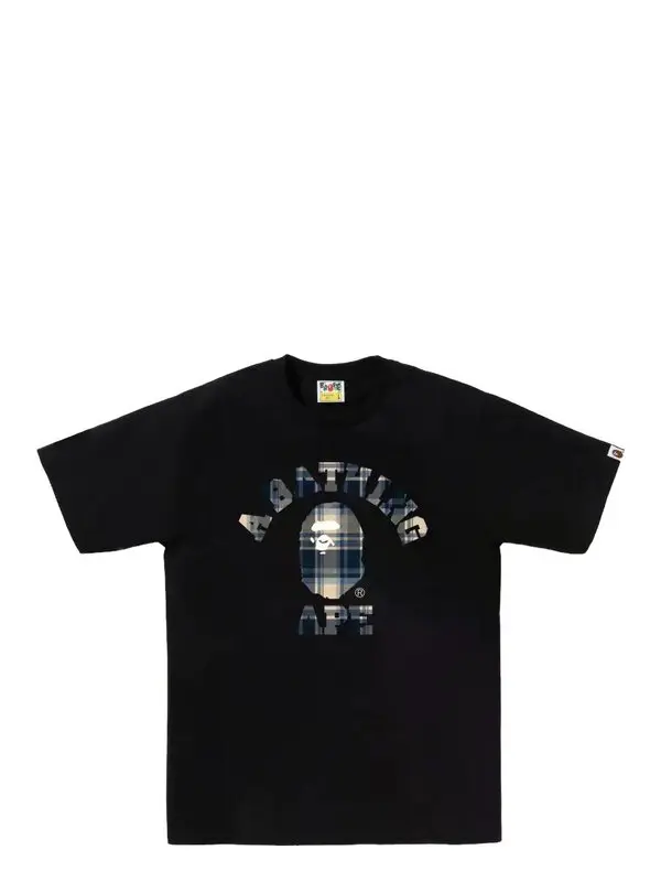 A BATHING APE Ape Head Check-print T-shirt - Black