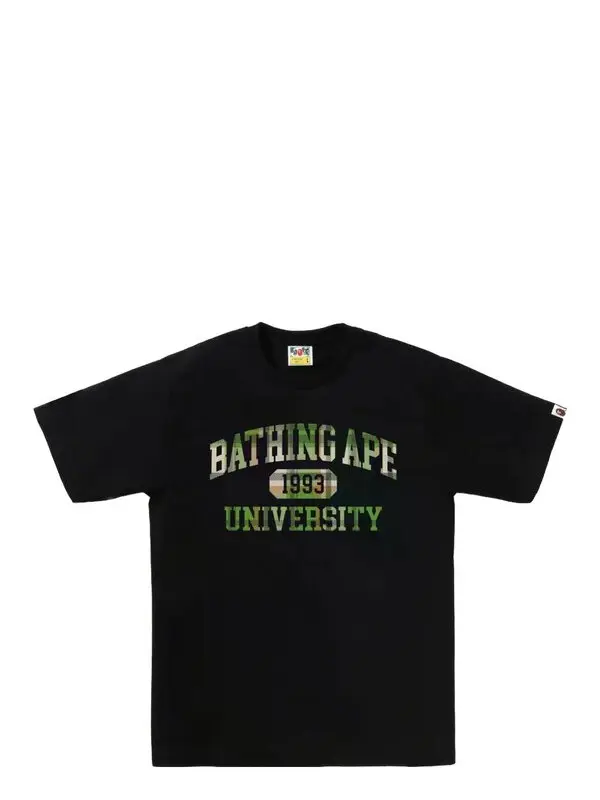 A BATHING APE Camouflage-print Logo-print T-shirt - Black