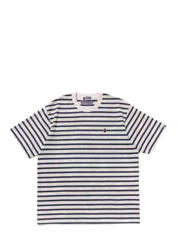 A BATHING APE Horizontal-striped T-shirt - Neutrals