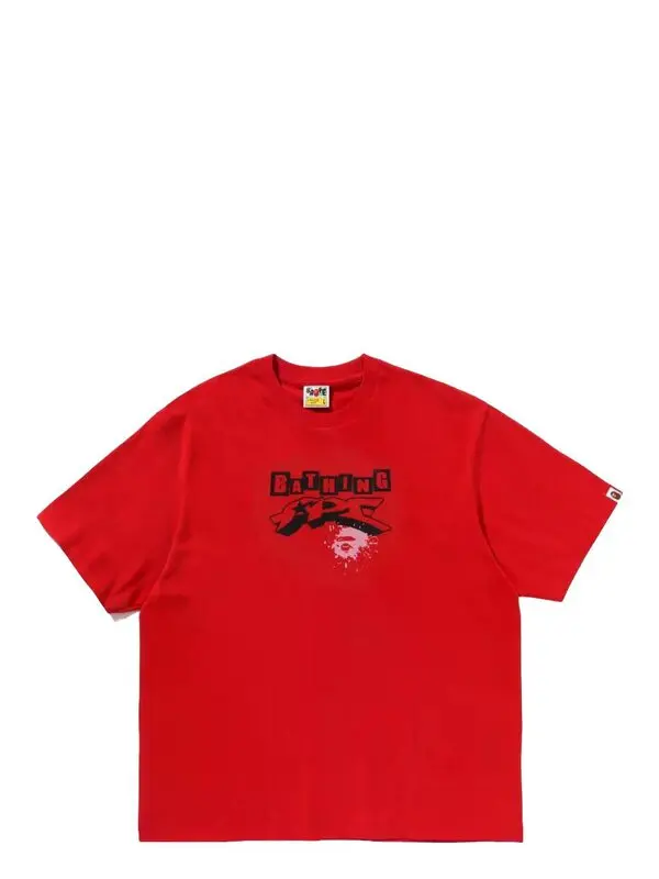 A BATHING APE Graphic-print Cotton T-shirt - Red