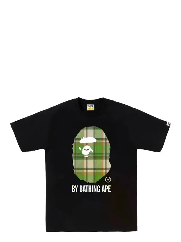 A BATHING APE Ape Head Check-print T-shirt - Black