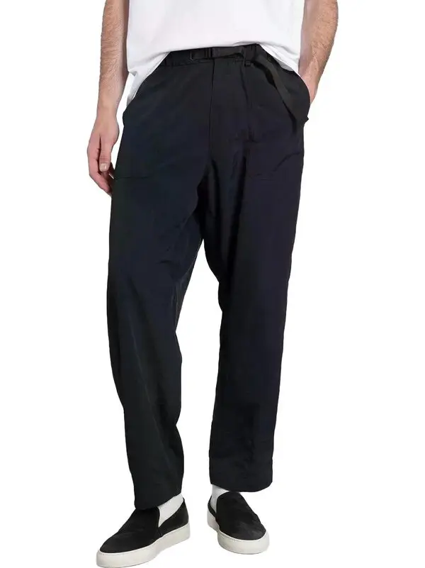 Maison Kitsuné Belted Logo-print Technical Trousers - Black