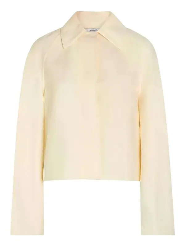 Another Tomorrow Concealed-fastening Cropped Jacket - Neutrals