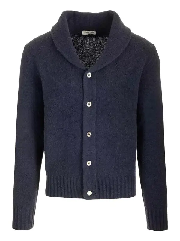AL DUCA D’AOSTA 1902 Merino Shawl Collar Cardigan - Blue