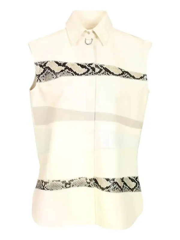 DURAZZI MILANO Sleeveless Shirt With Snakeskin Effect Panels - Neutrals
