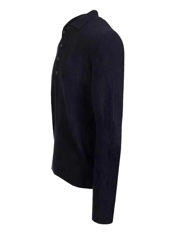 AL DUCA D’AOSTA 1902 Ribbed Knit Polo Sweater - Blue