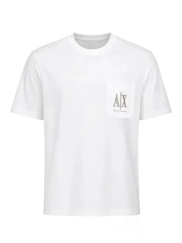 Armani Exchange Logo-embroidered Pocket T-shirt - White