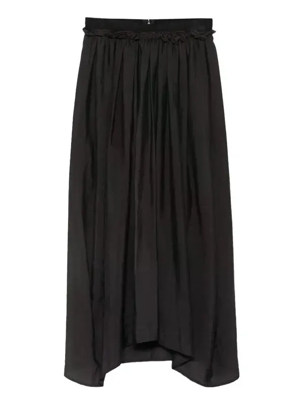 TELA Ruffled Asymmetric Skirt - Black