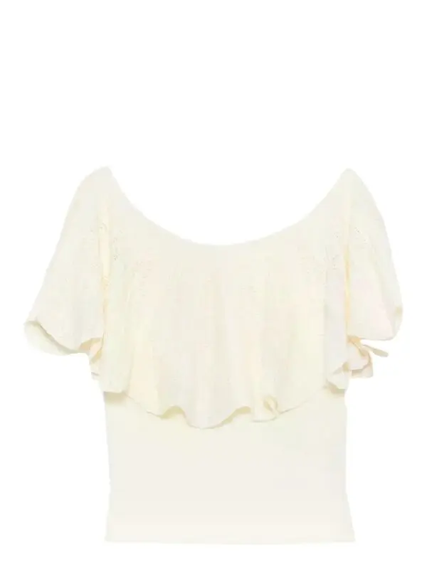 Ba&sh Salda Ruffled Off-the-shoulder Top - Neutrals