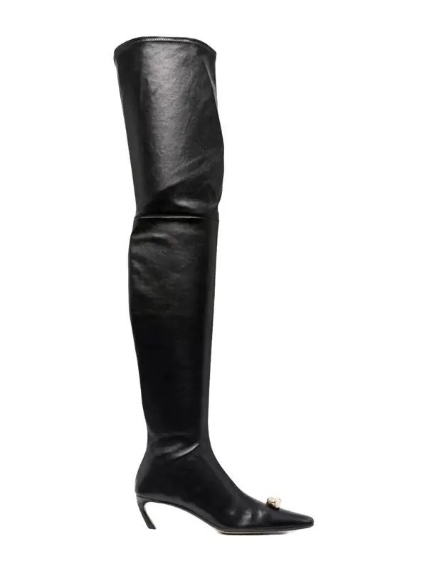 LANVIN Swing" Crystal-embellished Thigh-high Boots - Black