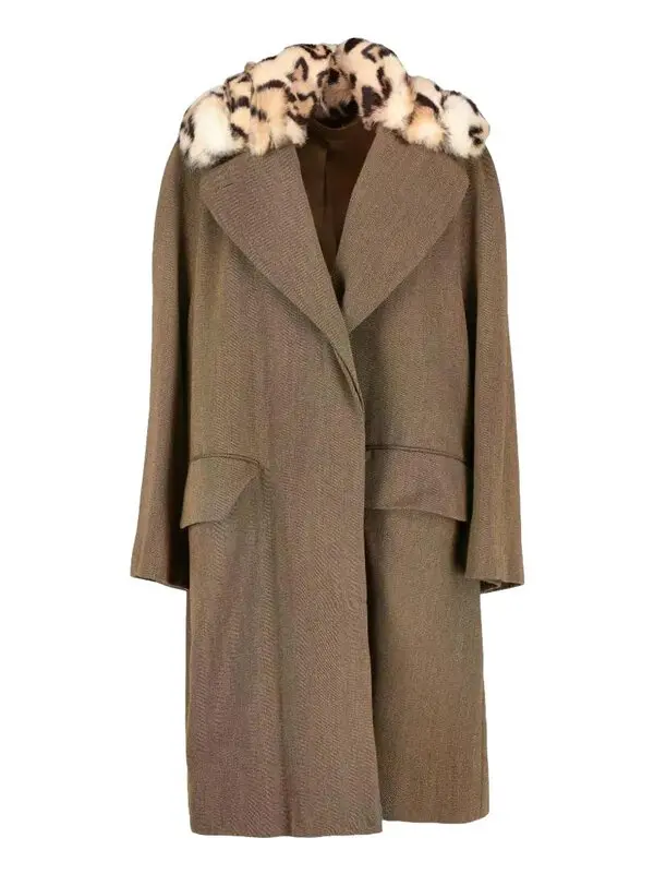 ROMEO GIGLI Textured Trim Coat - Brown