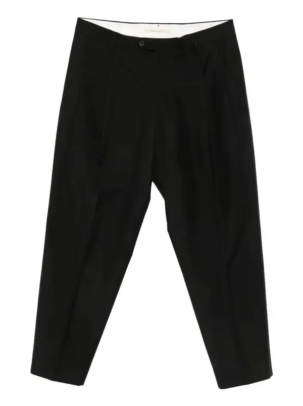 BRIGLIA 1949 Pleated Pressed-crease Trousers - Black