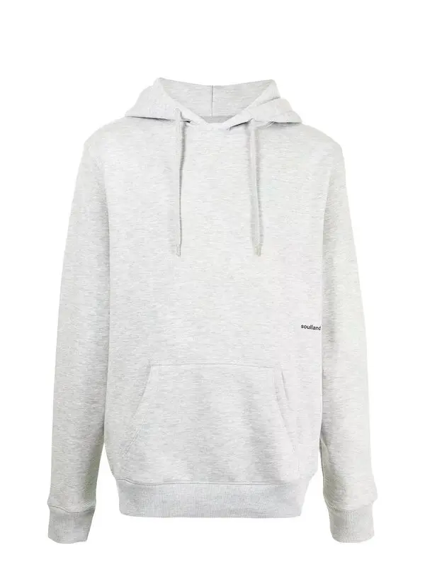 SOULLAND Side Logo Print Hoodie - Grey
