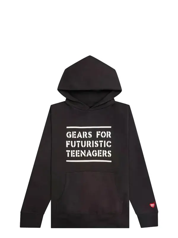HUMAN MADE Cotton Hoodie With Rear Logo Print - Black