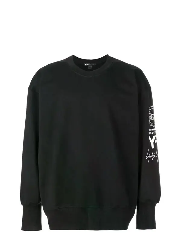 Y3 Stacked Logo Crewneck Sweatshirt - Black