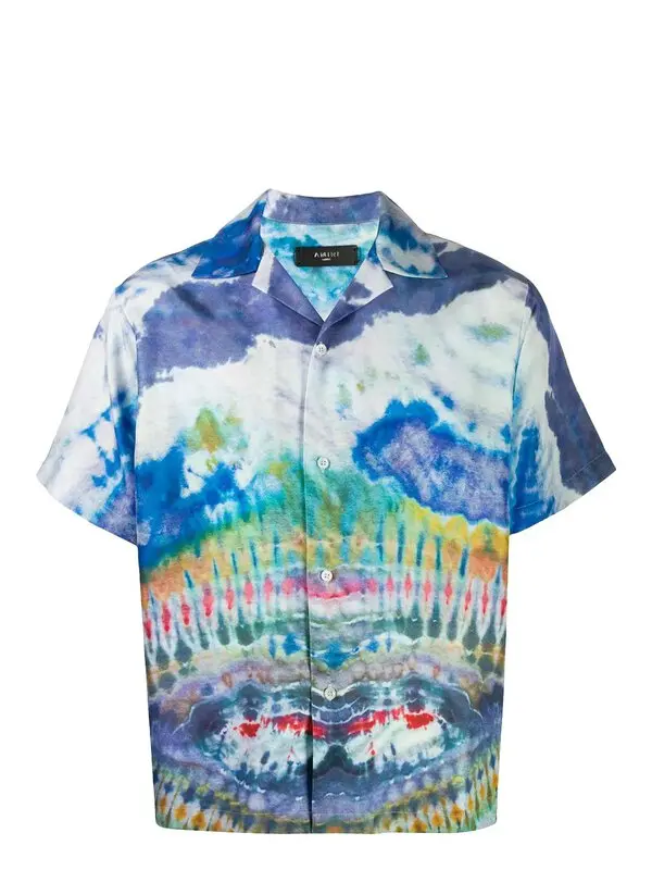 Amiri Tie-dye Silk Shirt - Blue