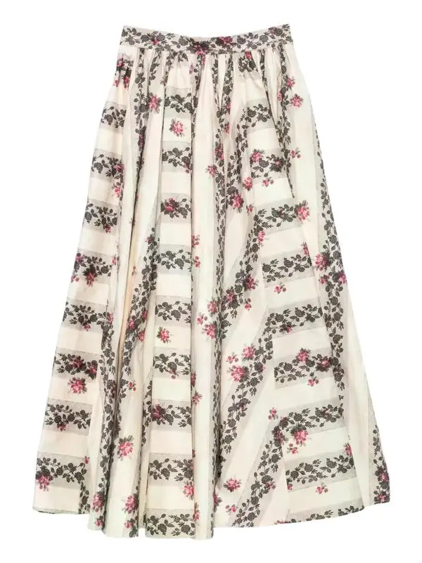 Antonio Marras Floral Print Maxi Skirt - Neutrals