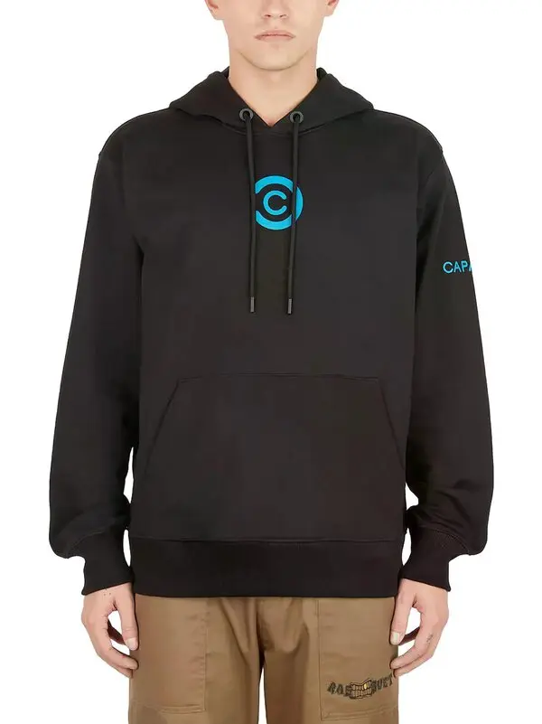 CAPASA MILANO Logo Detail Drawstring Hoodie - Black