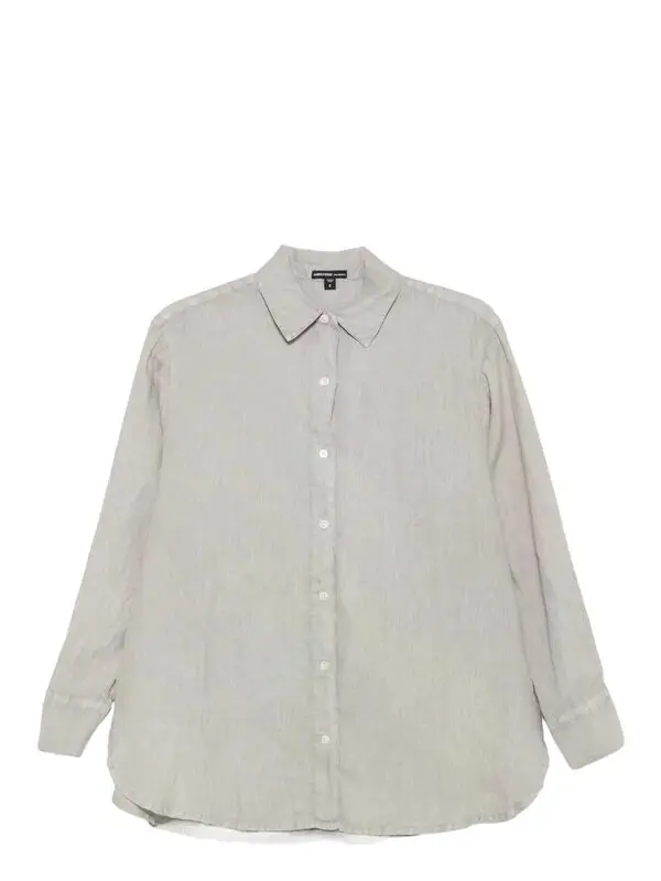 JAMES PERSE Curved Hem Long Sleeve Shirt - Grey