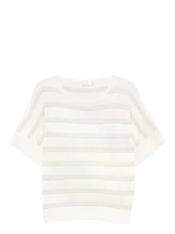 PANICALE Striped Knit T-shirt - Neutrals