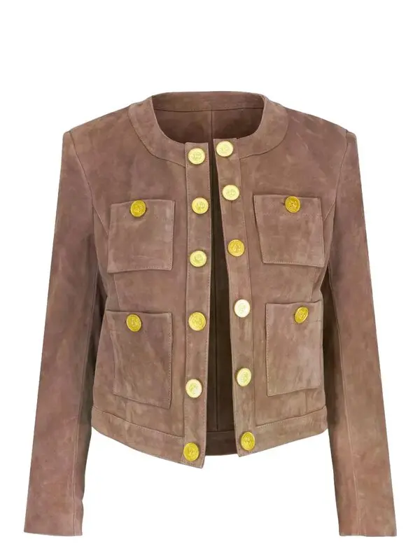 L'Agence Jayde Suede Jacket - Brown