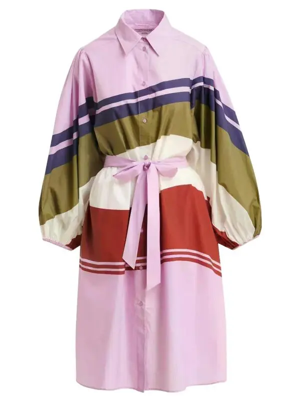 Essentiel Antwerp Striped Cotton Shirt Dress - Pink