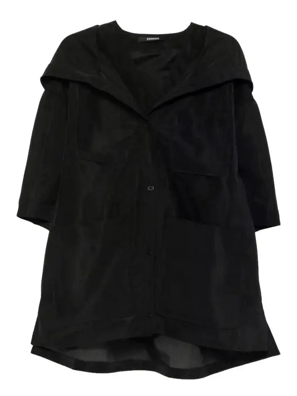 SONGZIO Button-up Hooded Jacket - Black