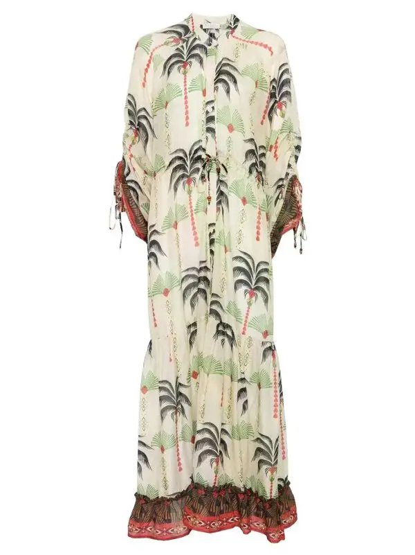 Anjuna Tropical Print Maxi Dress - Neutrals