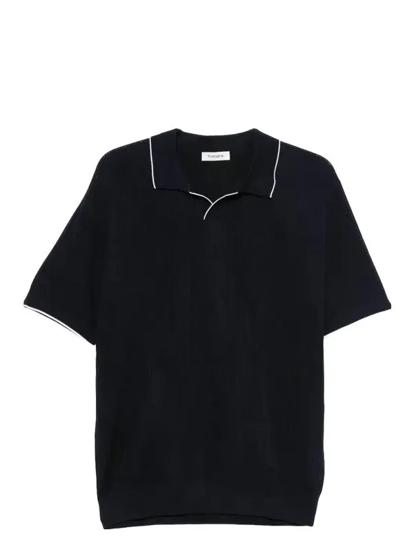 KANGRA Contrast-trim Ribbed-knit Sweater - Blue