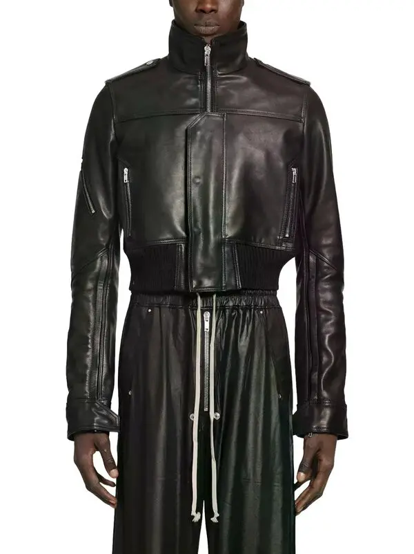 Rick Owens Temple Rev Leather Jacket - Black
