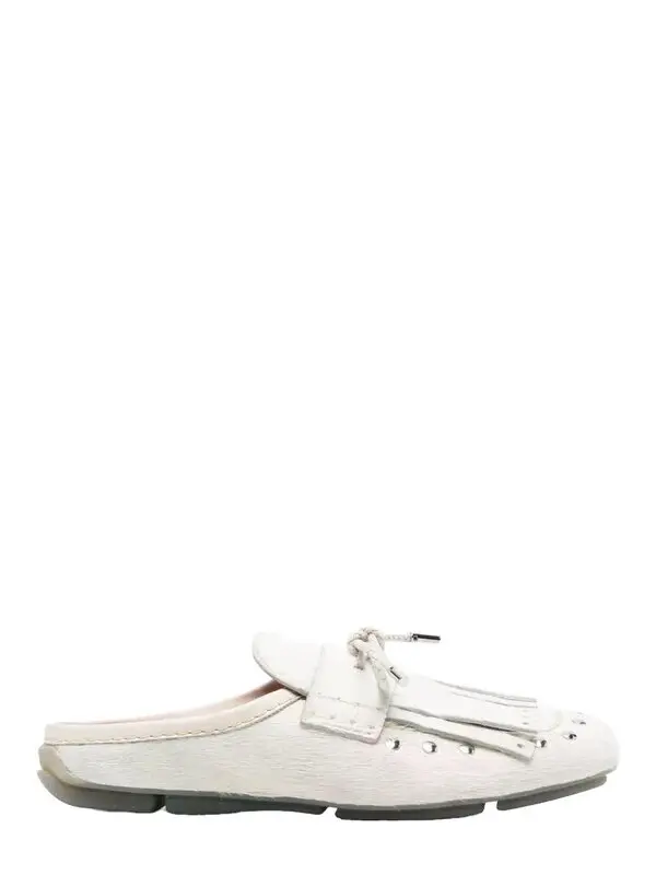 WALES BONNER Montego Fringed Mules - Neutrals
