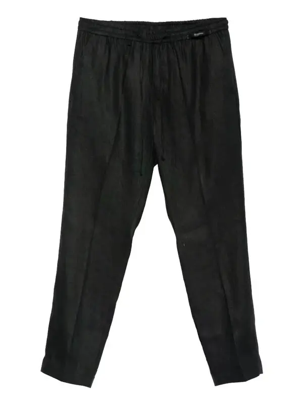 MICHAEL COAL Coulisse Drawstring Elasticated-waist Trousers - Black