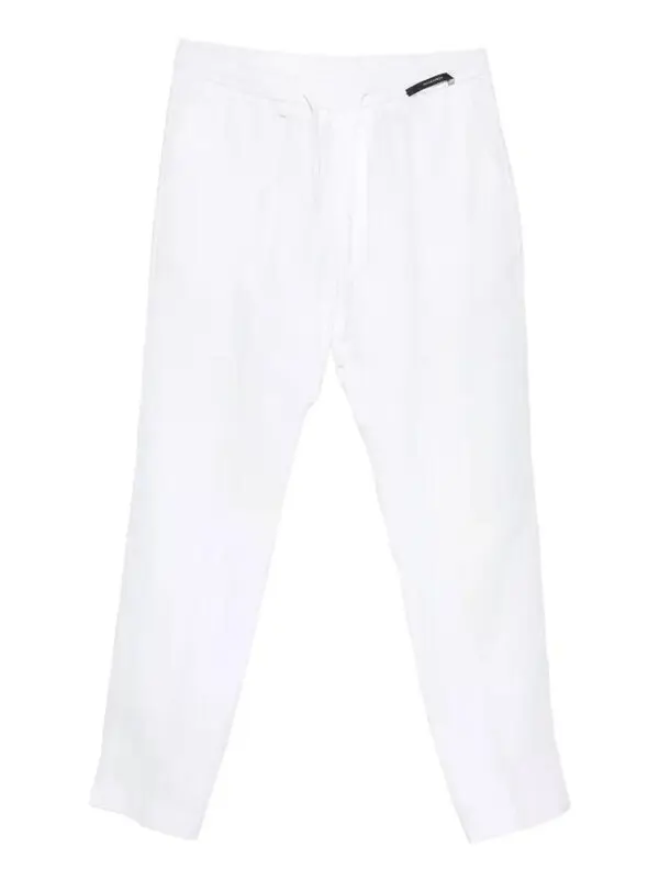 MICHAEL COAL Coulisse Drawstring Elasticated-waist Trousers - White