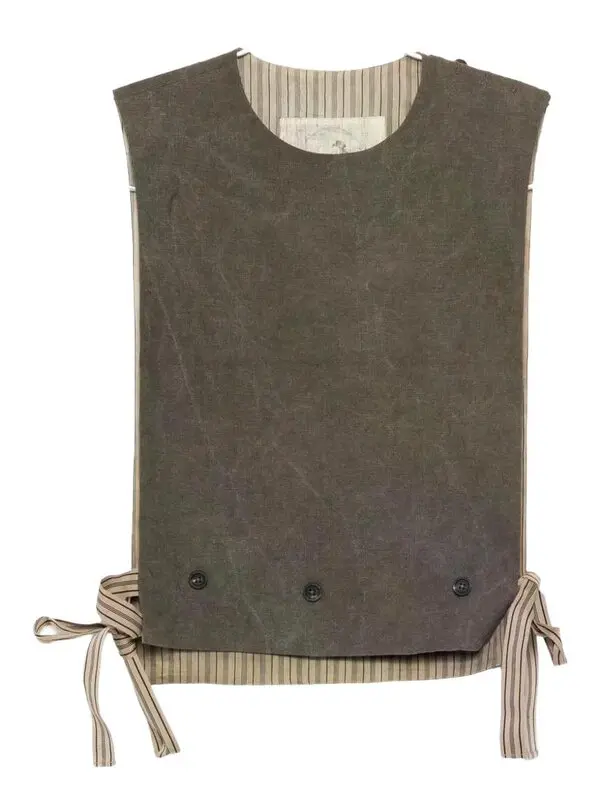 ZIGGY CHEN Side-tie Vest Top - Brown