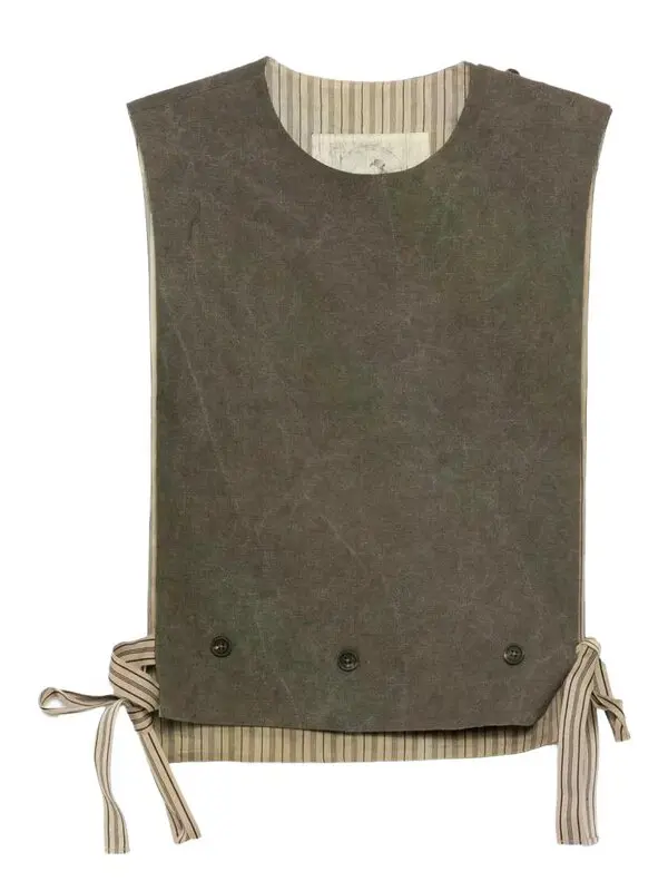 ZIGGY CHEN Side-tie Vest Top - Brown