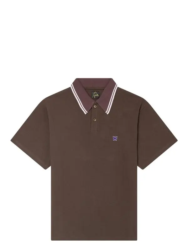 Needles Logo-appliquéd Cotton-piqué Polo Shirt - Brown