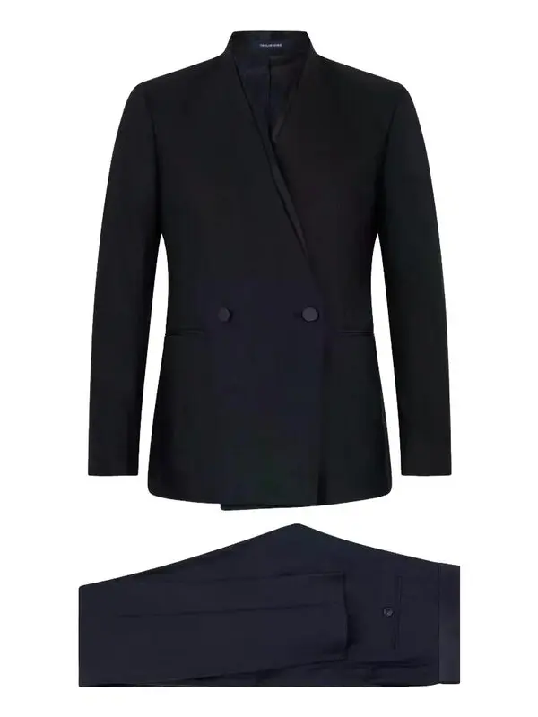 Tagliatore Double-breasted V-neck Suit - Blue