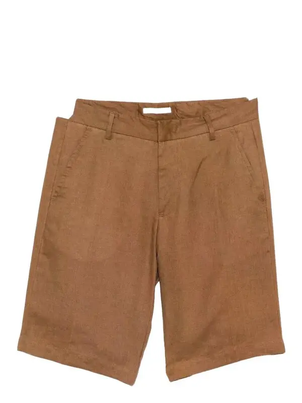ENTRE AMIS Pressed-crease Bermuda Shorts - Brown