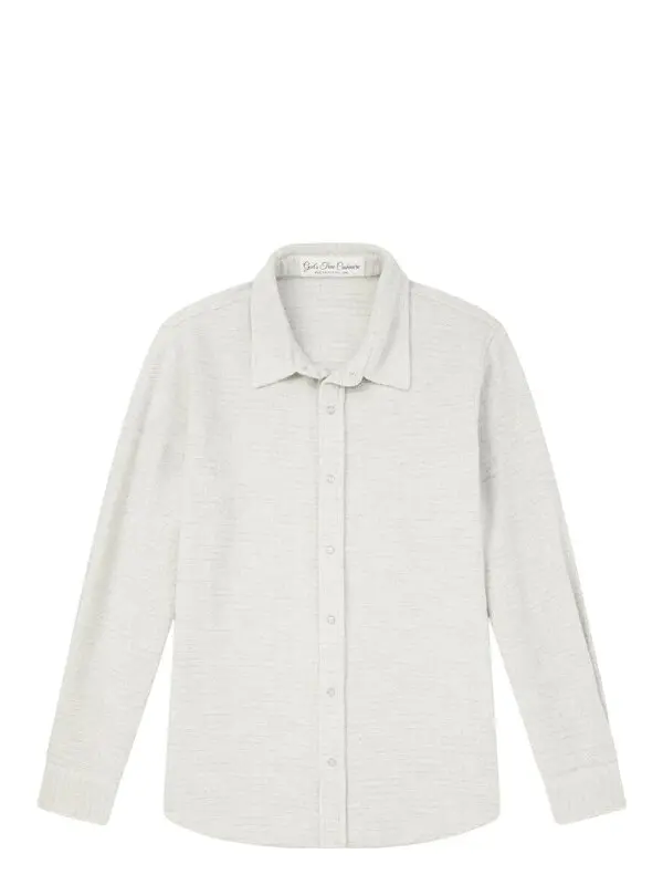 GOD'S TRUE CASHMERE Pearlescente Ombre Checked Cashmere Shirt - Neutrals
