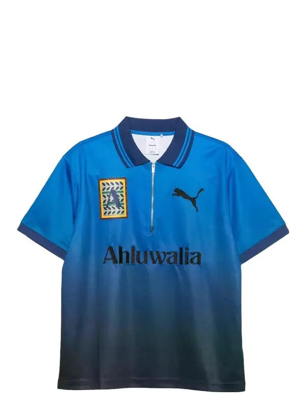 PUMA X Ahluwalia Ombré Effect Zip-up Polo Shirt - Blue