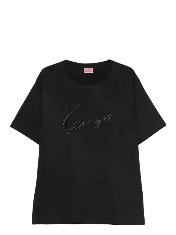 Kenzo Logo-embroidered T-shirt - Black