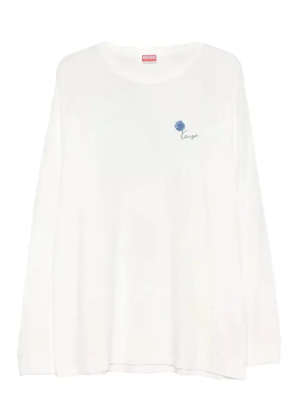 Kenzo Floral Print Long Sleeve Sweater - Neutrals