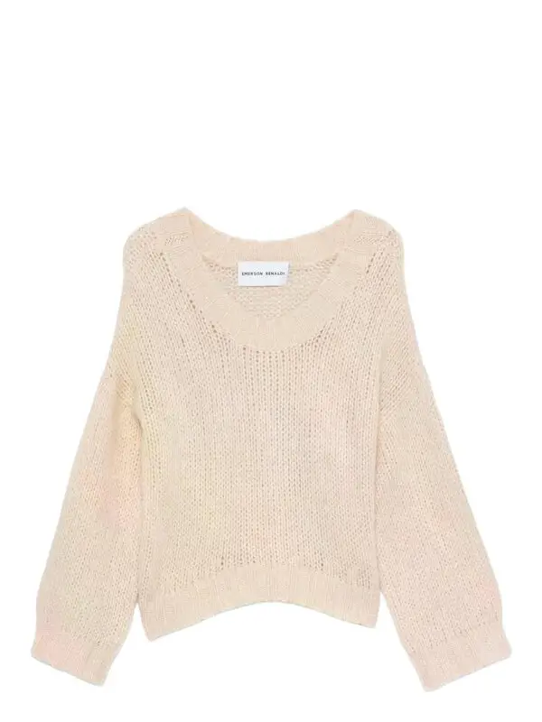 EMERSON RENALDI Chunky Knit Crew Neck Sweater - Neutrals
