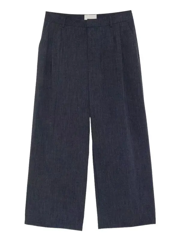 THESTROY Pleated Wide-leg Trousers - Blue