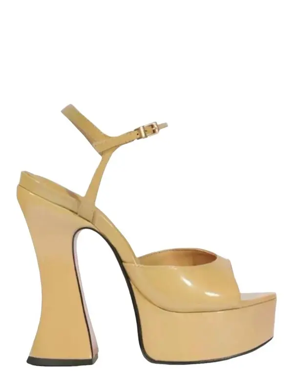 Schutz Luma Patent Leather Platform Sandals - Neutrals