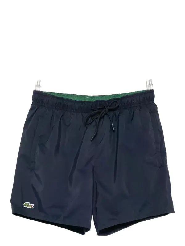 Lacoste Logo Patch Drawstring Swim Shorts - Blue
